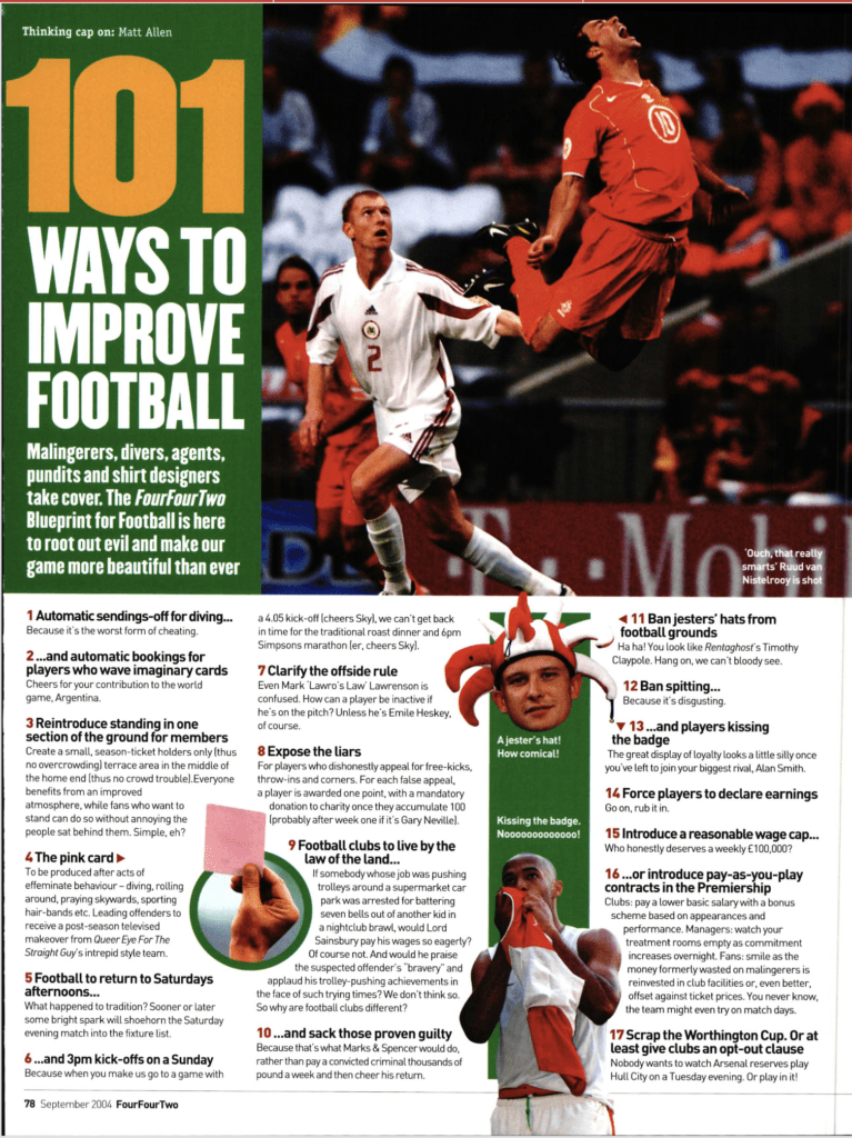 101 WAYS TO IMPROVE FOOTBALL - The Magazine Archive