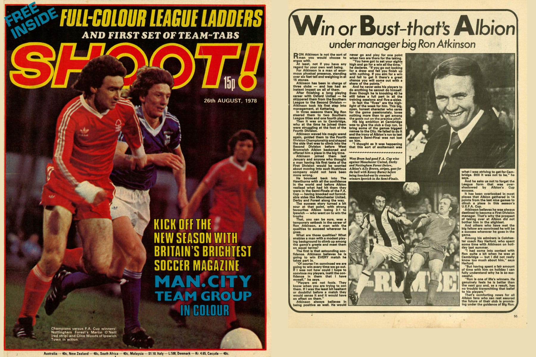 SHOOT Magazine 1978: O'Neill vs Woods Football History